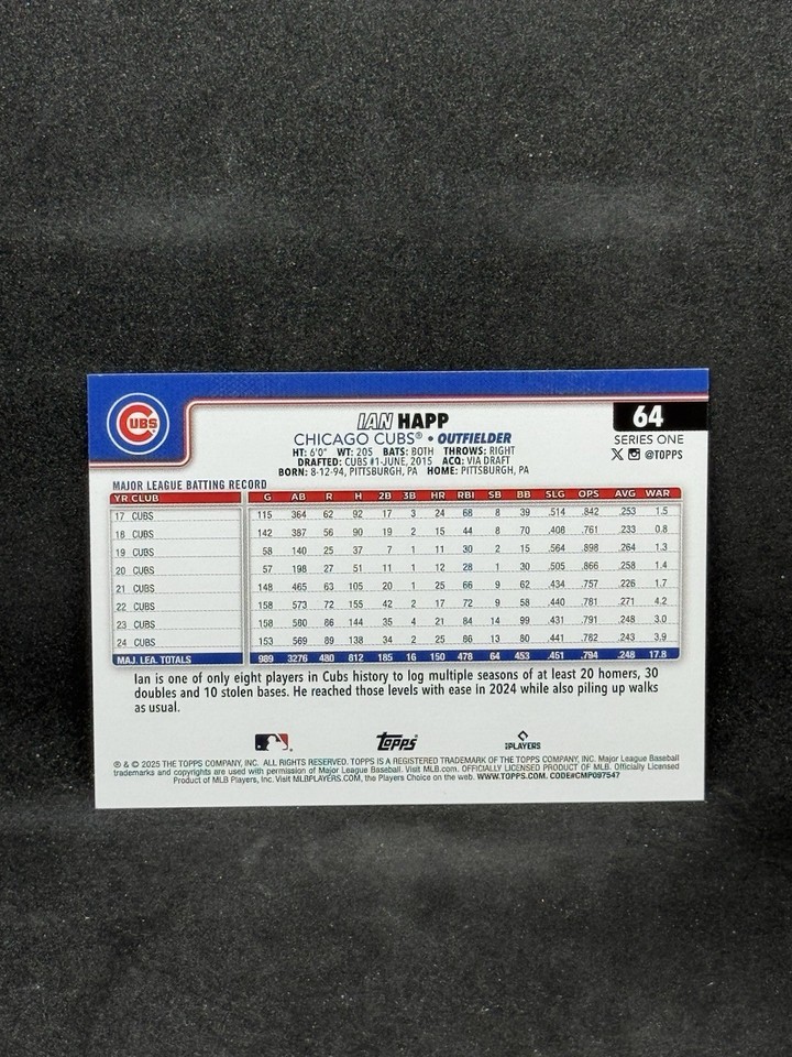 2025 Topps #64 Ian Happ Chicago Cubs Baseball Card NM | eBay