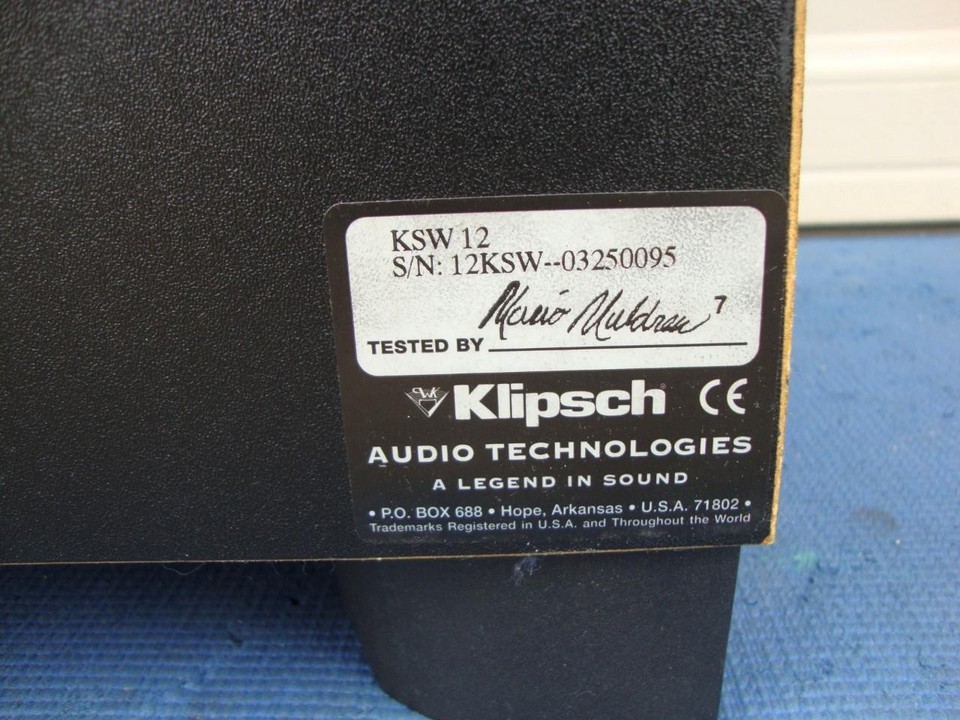 Nice Down Firing Klipsch KSW-12 Powered Subwoofer KSW12 | eBay