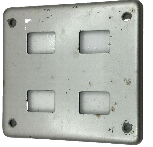 S722 CROUSE HINDS NO SCREWS 2-GANG STEEL CONDULET COVER WITH 4 SWITCH ...
