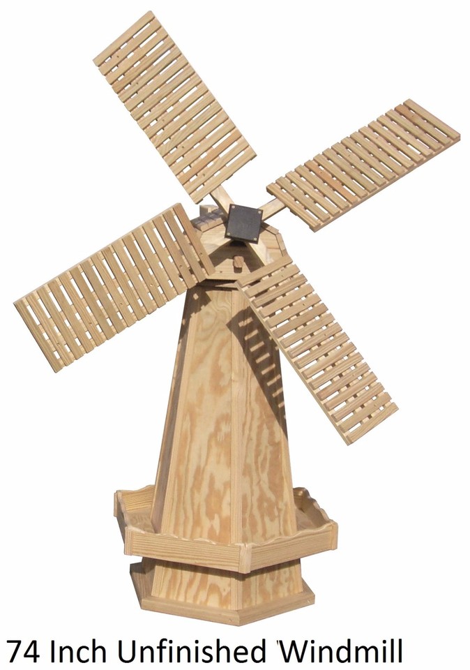 Amish-Made Wooden Dutch Windmill Yard Decoration - Available in 21 ...