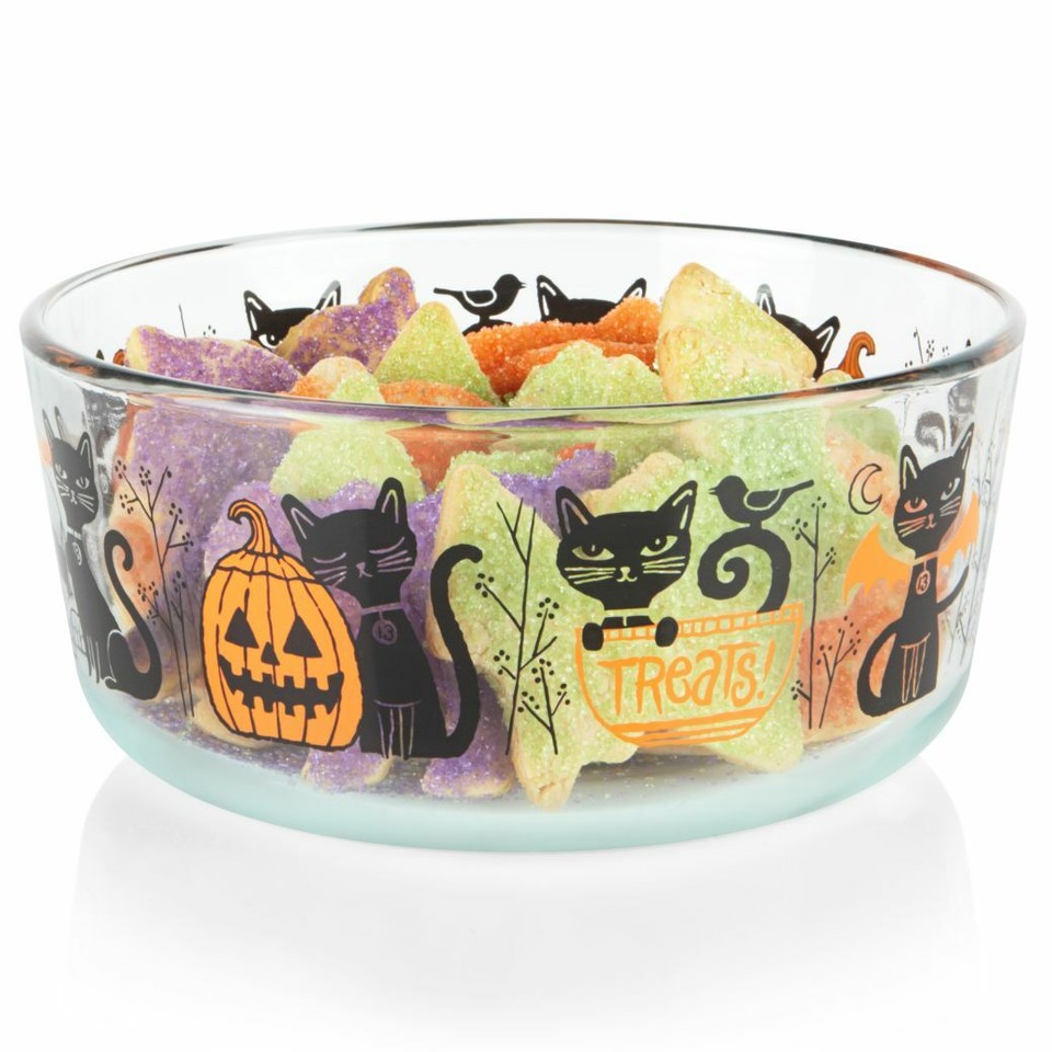 Pyrex 7 Cup HALLOWEEN Cats & Bats FIENDISH FRIENDS *or* Pumpkins JACK O ...
