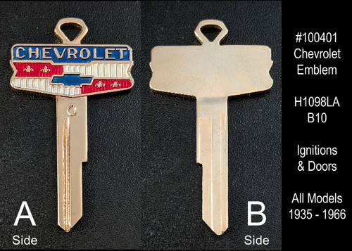 Vintage NOS Chevrolet Gold Plated Key Blank H1098LA B10 All Models 1935 ...