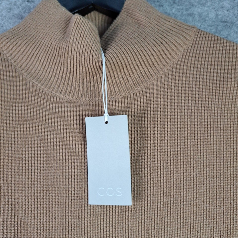 COS Jumper Womens XS Brown Turtle Neck Wool Alpaca Oversize Knit Poncho ...