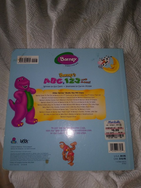 BARNEY'S ABC 123 AND MORE! Book By Guy Davis Old New Stock | eBay