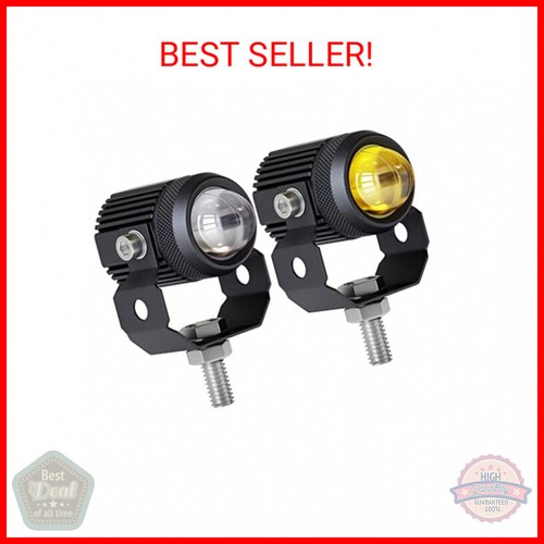 Zmoon Motorcycle LED Driving Fog Lights 60W White and Amber LED Pods ...