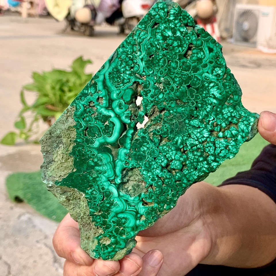 301G Natural glossy Malachite transparent cluster rough mineral sample ...