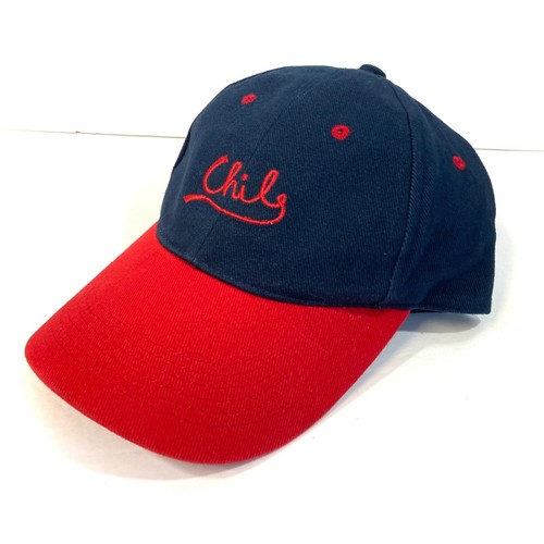 Vtg CHILE HAT navy blue red LOW PROFILE structured south america world ...