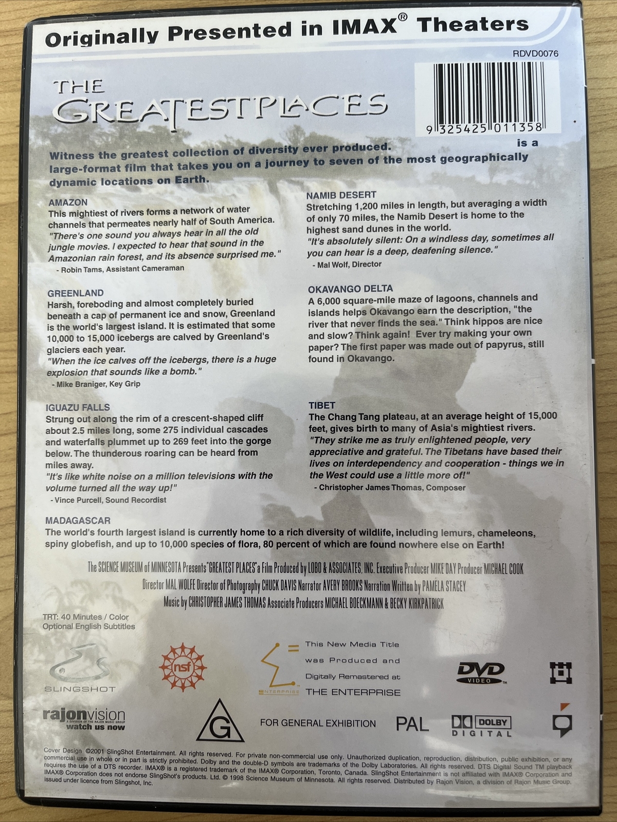 Imax - Greatest Places (DVD, 1998) 9325425011358 | eBay