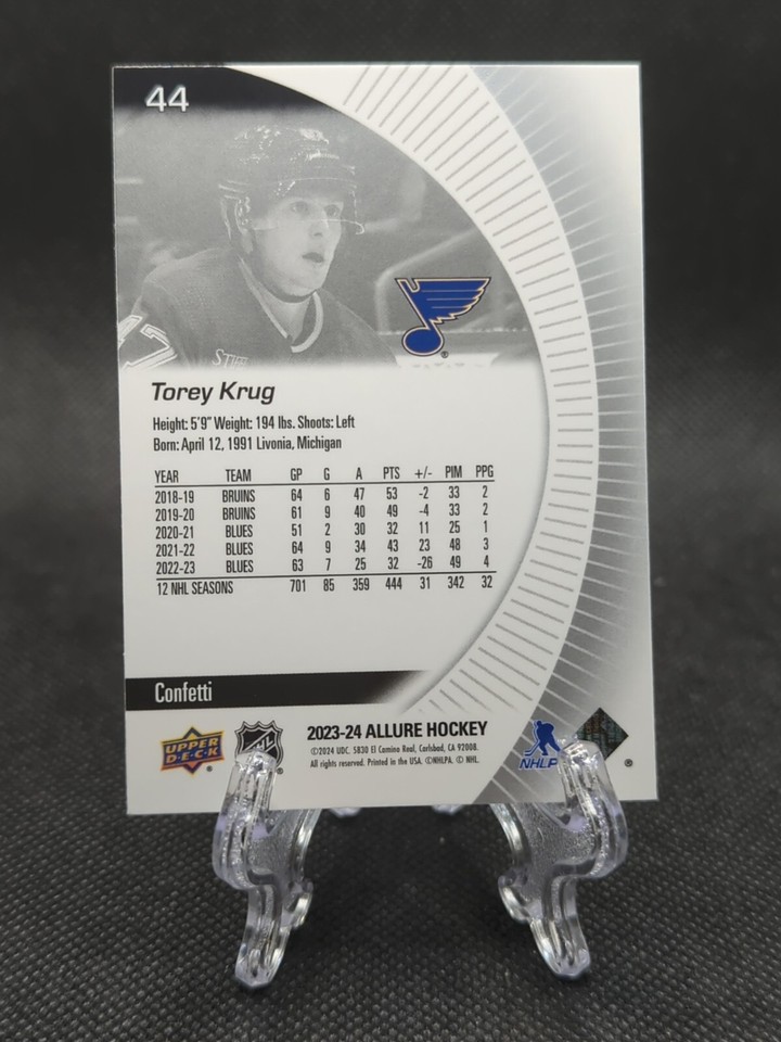 2023-24 Upper Deck Allure Confetti Torey Krug #44 | eBay