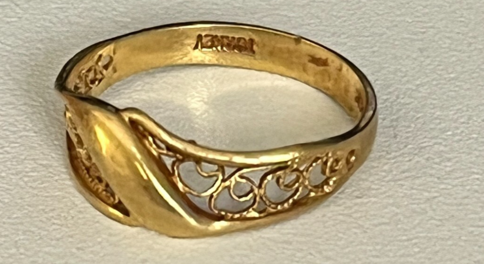 Vintage 14K Solid Yellow Gold Unique Filigree Ring Turkey Size 6 | eBay