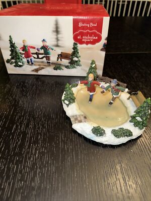 St Nicholas Square Christmas Village Holiday Skating Pond in box | eBay
