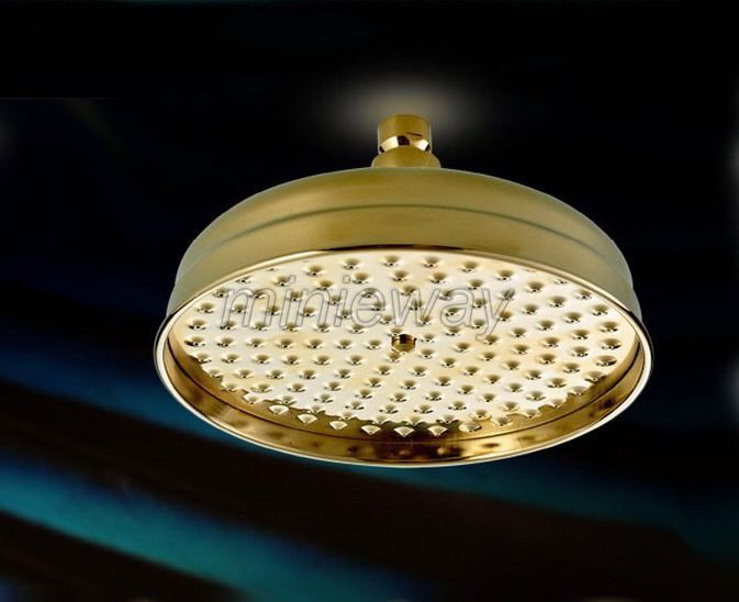 Bathroom 8" inch Round Gold Color Brass Bathroom Rain Shower Head ...