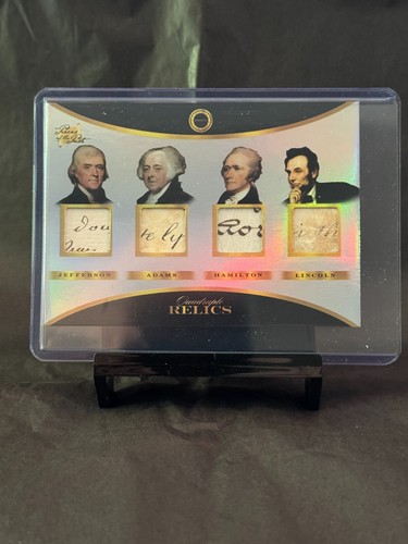 2024 Pieces Past RARE QUAD HANDWRITTEN Relic Lincoln Hamilton Jefferson ...