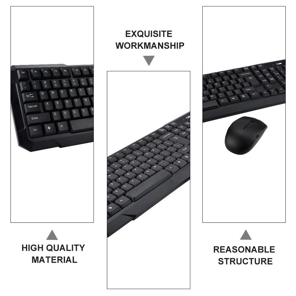 2pcs Wireless Keyboard Mouse Combo for Desktop Computer Laptop without ...