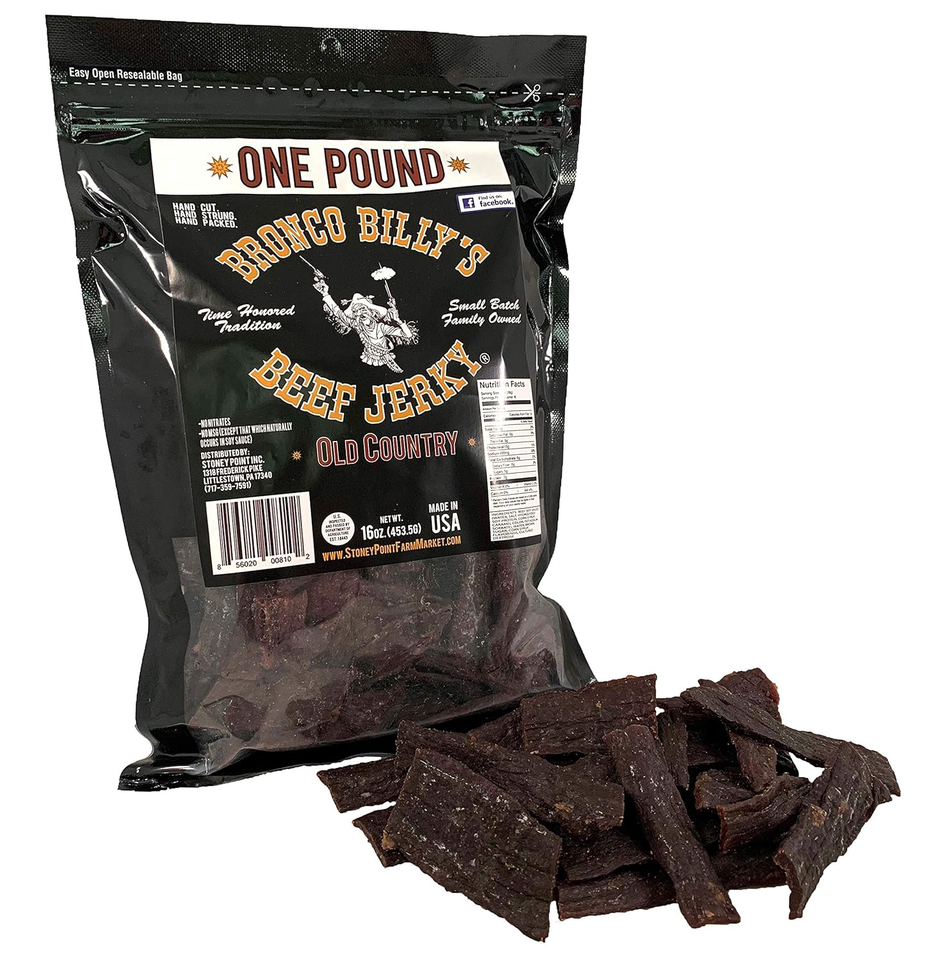Bronco Billy'S Beef Jerky Hickory Smoked Old Country One Pound ...
