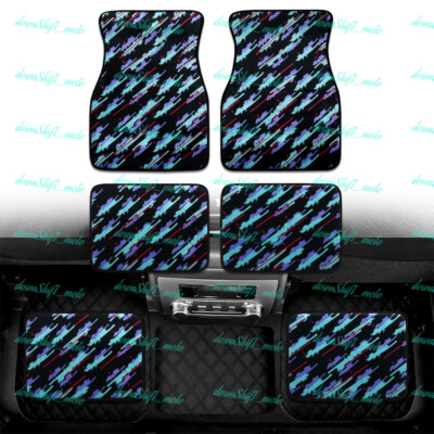 New 4Pcs JDM Style Racing Fabric Floor Mats interior carpets Universal ...