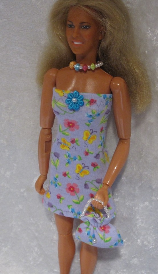 Made to fit BIONIC WOMAN dolls #67 Handmade Clothes, Dress, Necklace ...