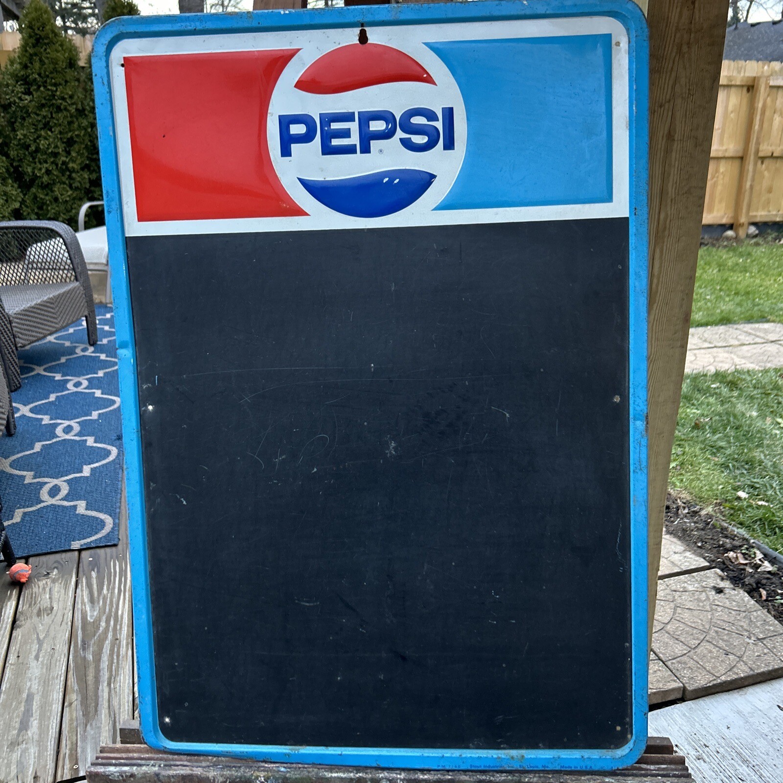 VTG Pepsi Cola Pop Chalkboard Metal Tin Sign Embossed Advertising Stout ...