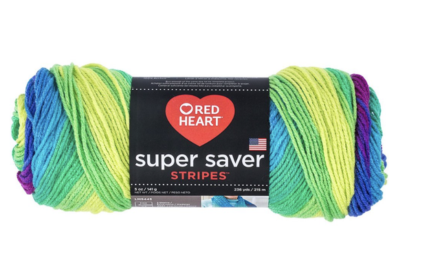 Red Heart Super Saver Jumbo Stripes Yarn Parrot Stripe 10 Oz 482 Yds ...