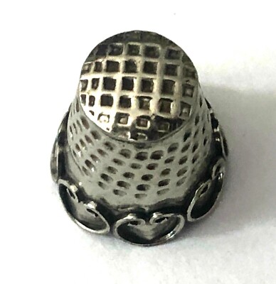 Vintage Handmade Scroll and Dimple Thimble, Mexican Alpaca Silver | eBay