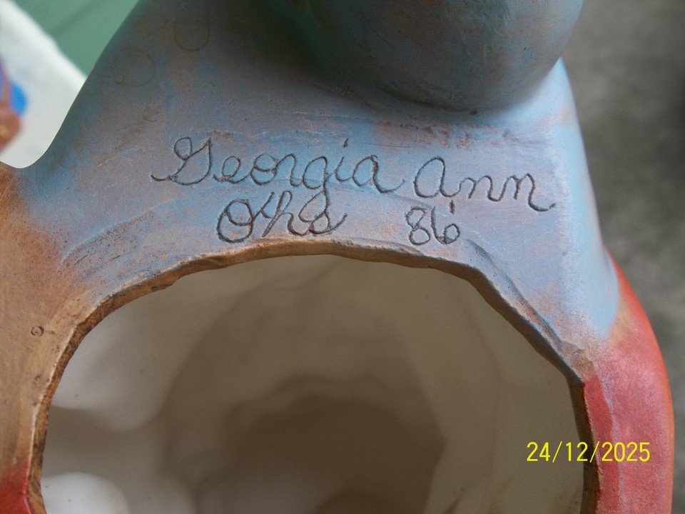 Vintage Shelf Sitting Ceramic Garden Gnome Hand Painted Dwarf Elf ...