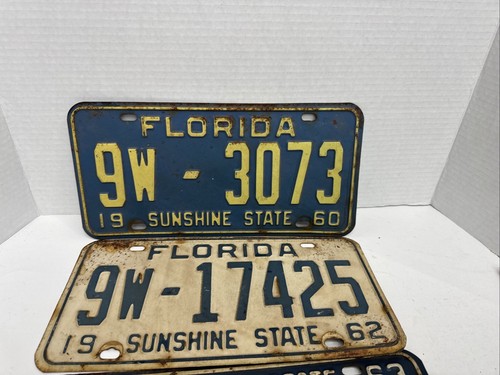 Vintage Rare W Series 1960, 1962, 1963 & 1964 Florida License Plates | eBay