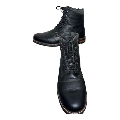 CREVO ANKLE BOOTS MENS LACE IP ZIP SIDE BLACK LEATHER UPPER SIZE 10 | eBay