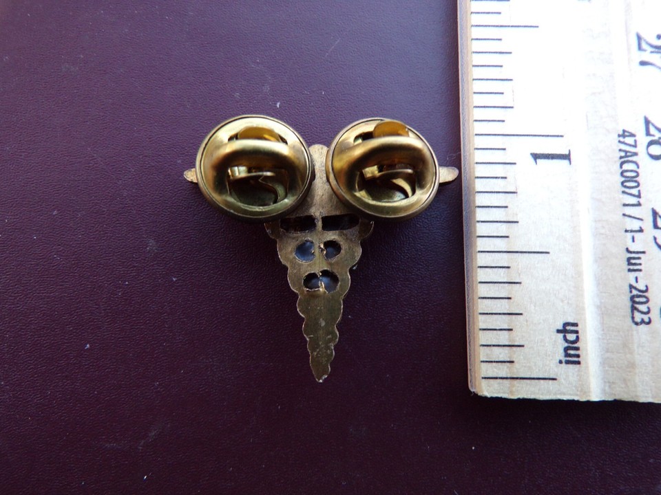 US Navy Medical Collar Brass Badge Pin Insignia Military Corpsman Medic ...