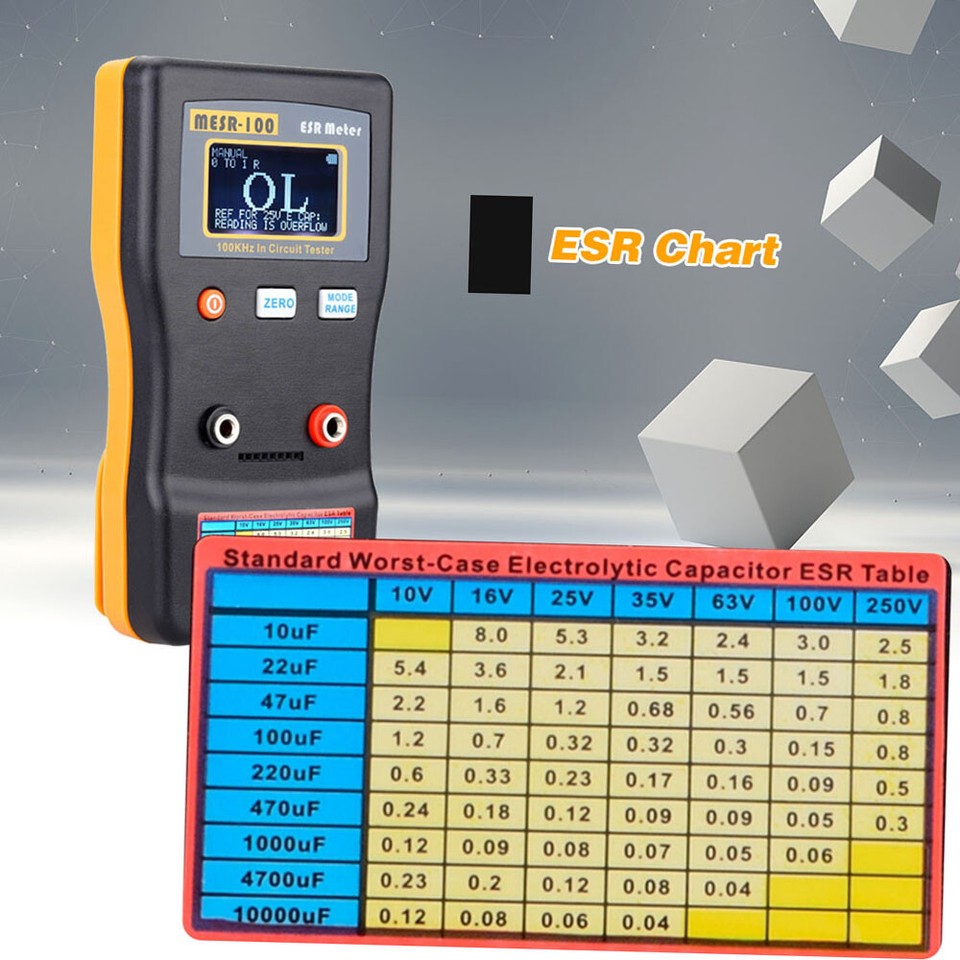 MESR-100 ESR Capacitor Tester Ohm Meter Internal Resistance w/SMD Test ...
