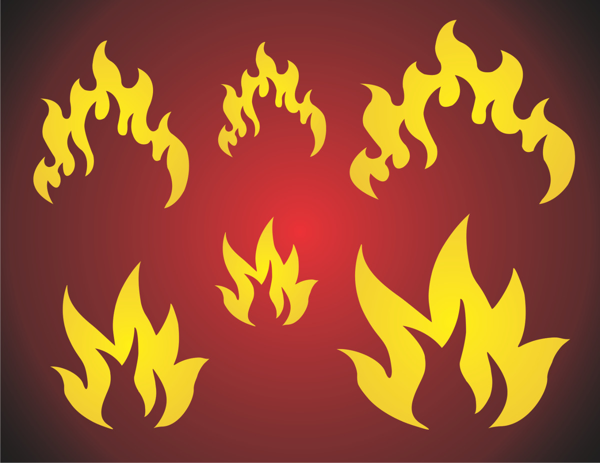 Red Flame Stencils