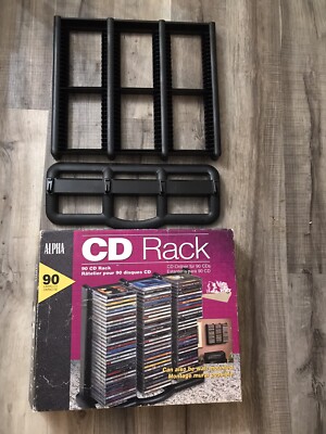 Vintage Alpha Compact Disc Holder/Rack, Holds 90 CDs Desk Mount Storage ...