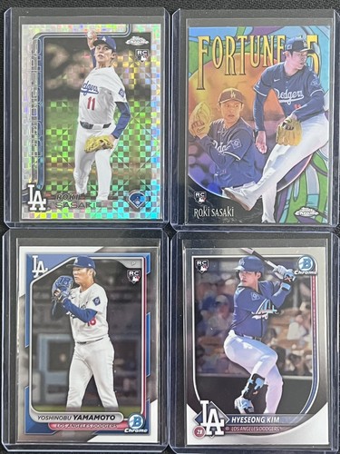 2025 Topps Chrome Roki Sasaki X-Fractor / Fortune 15 rookie Yamamoto ...