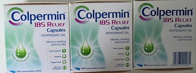3 Boxes Pack Of 100 Each COLPERMIN IBS Relief Peppermint Oil capsules ...
