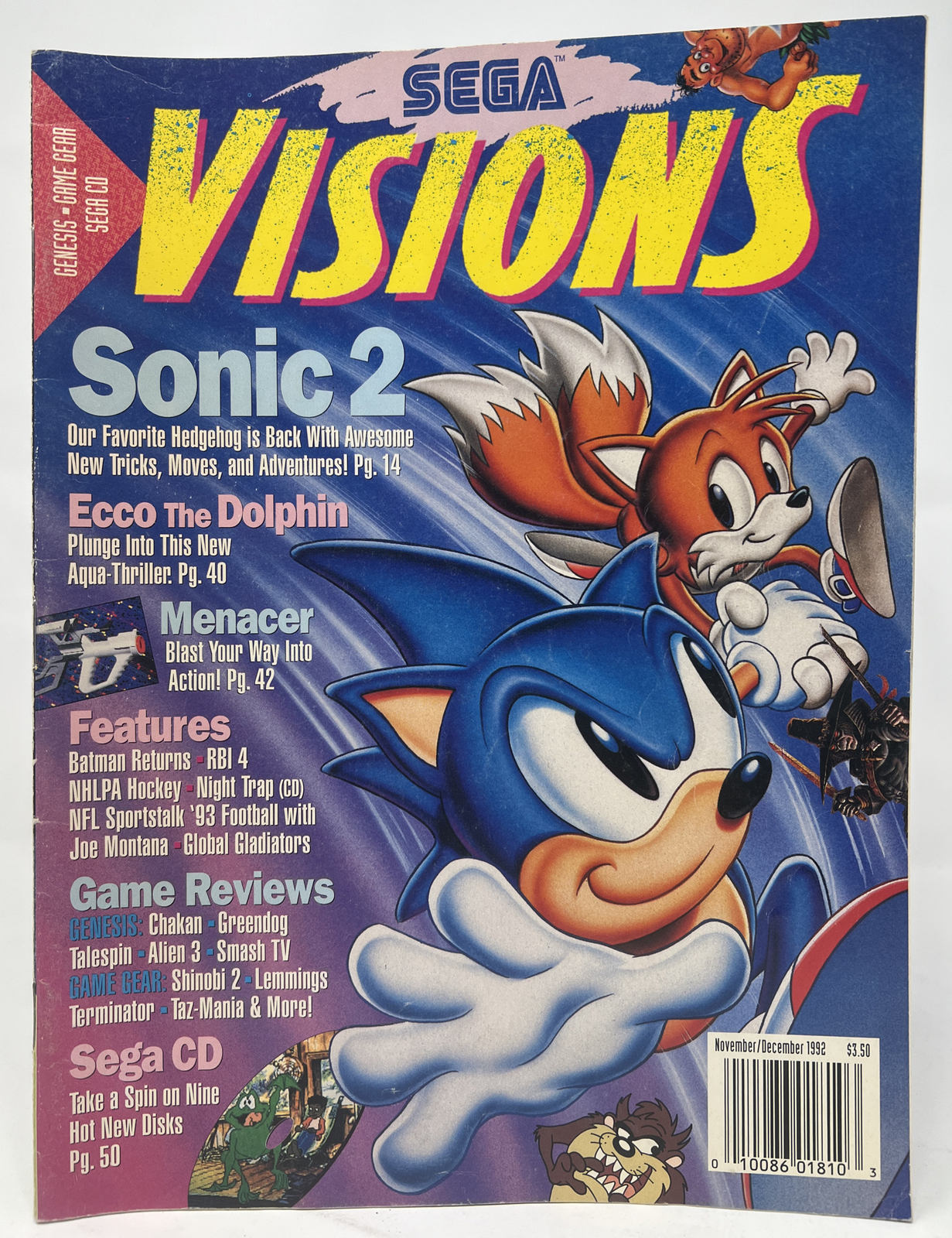 Sega Visions Magazine November/December 1992 Sonic 2 | eBay
