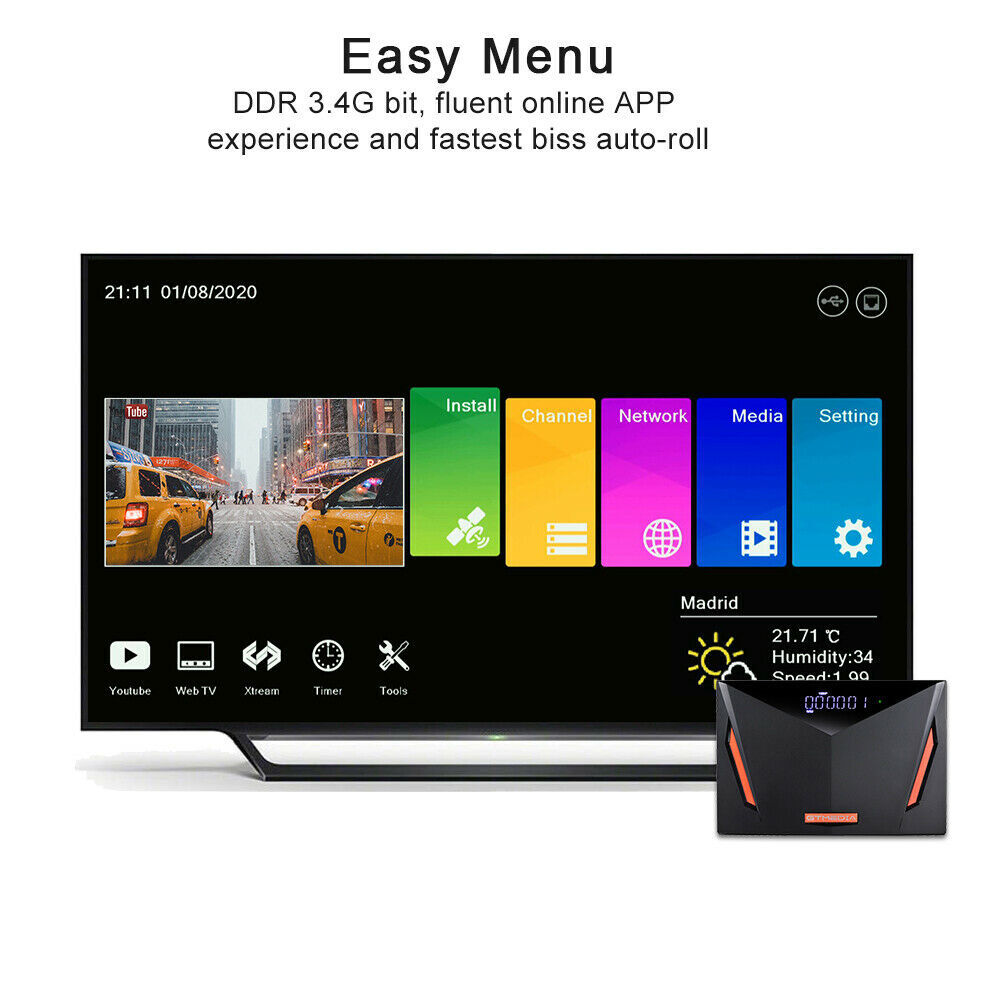 GTMEDIA V8 UHD 4K Sat Receiver For Mars Sky uk Decoder DVB-S2/S2X/T2/C ...