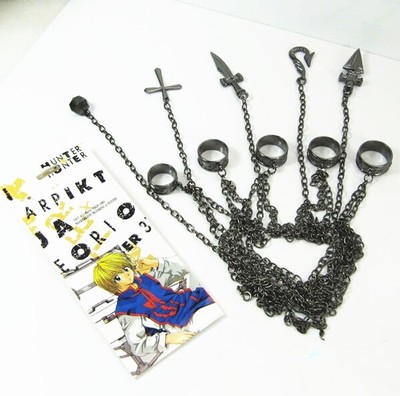 Anime Hunter X Hunter Kurapika Cosplay 5 Ring Chains Punk Style ...