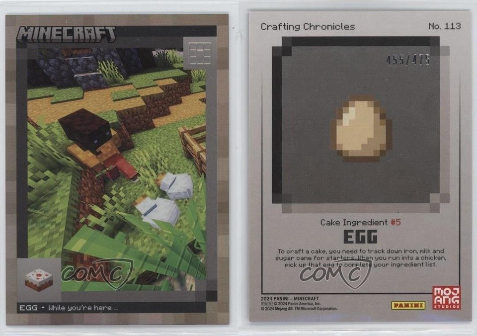 2024 Panini Minecraft Crafting Chronicles Stone Egg #113 03mh | eBay