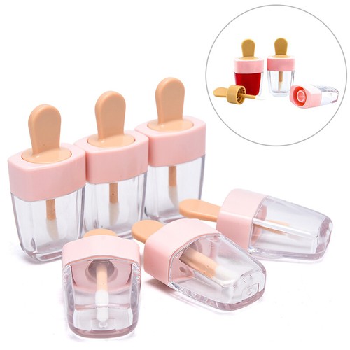 6Pcs Ice Cream Shape Mini Lip Gloss Tube Empty Containers Lip Lipstick ...