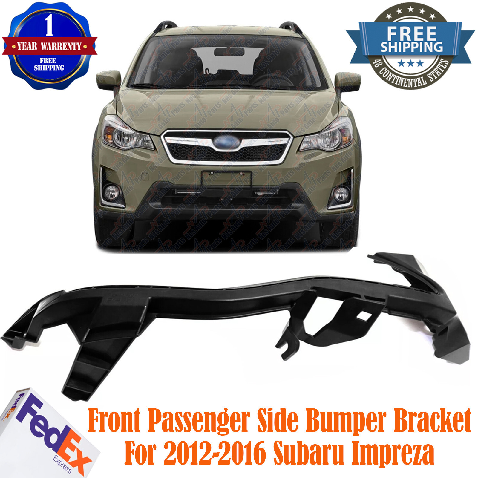 Bumper Bracket Passenger Side For 2012-2016 Impreza 57707FJ001 ...