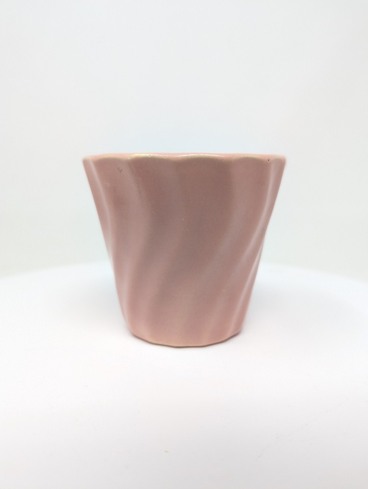 NEAR MINT! Bauer #3 ROSE PINK Swirl Pot PLANTER Vintage Pottery 3.25 ...