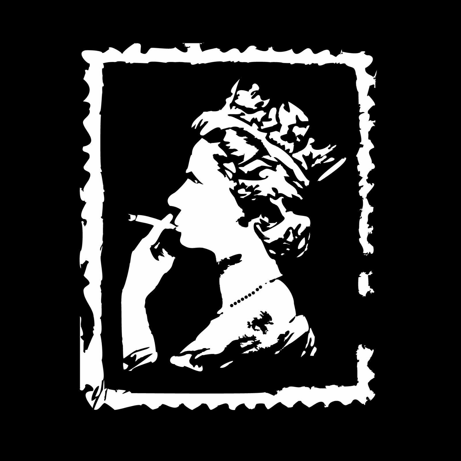 The Queen Smoking Spliff On A Stamp Vintage Mens Ladies T-Shirts Vests ...