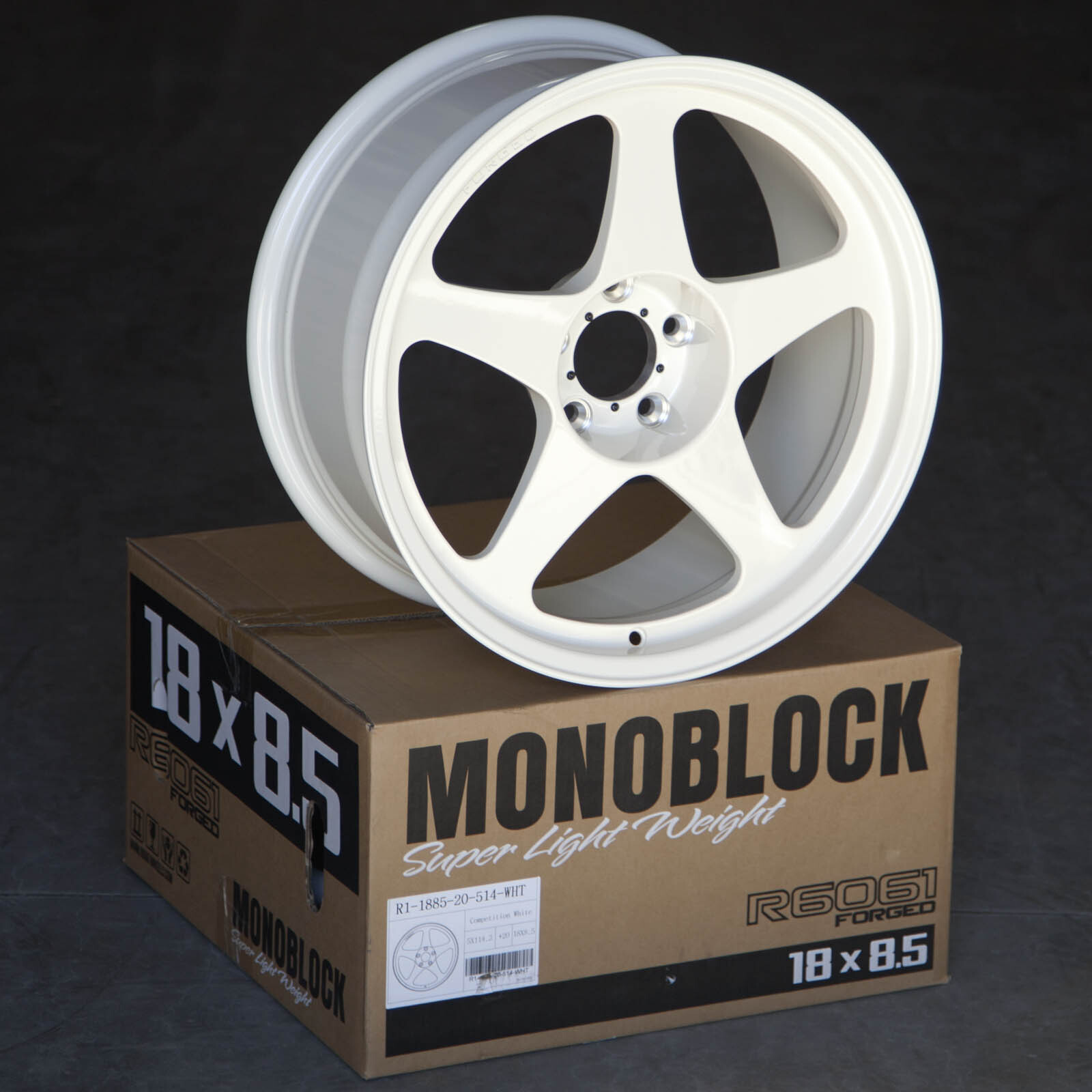 1 R6061 FORGED R1 18X8.5 5X108 +35 CHAMPIONSHIP WHITE WHEEL | eBay