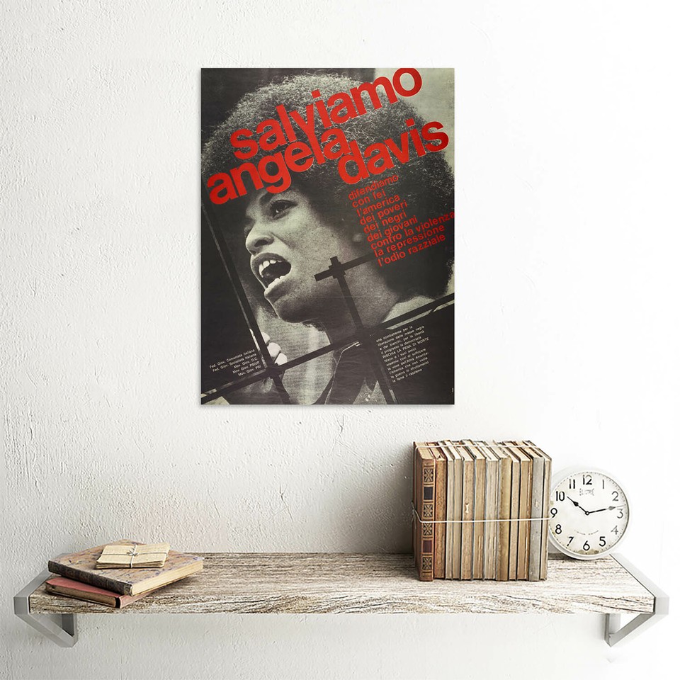 AD CIVIL RIGHTS USA SAVE ANGELA DAVIS ITALIAN ISSUE POSTER ART PRINT ...