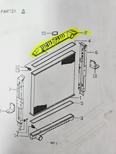 radiator upper tank, NISSAN UD, J08 ENG. 05-07,18HD,2000,23DH,23LP,2600 ...