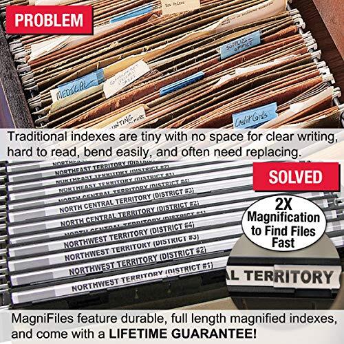 MagniFile Insertable Hanging File Folder Tabs. Indexes That Double The ...