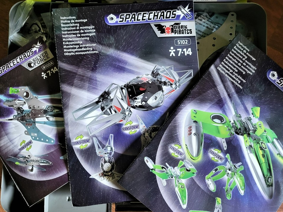 Erector Set Space Chaos Silver Force Dark Pirates 5101 5102 4100A Light ...