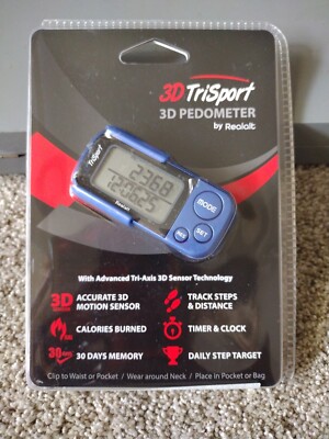 3DTriSport Supreme Quality Walking 3D Pedometer by Realalt with Clip ...