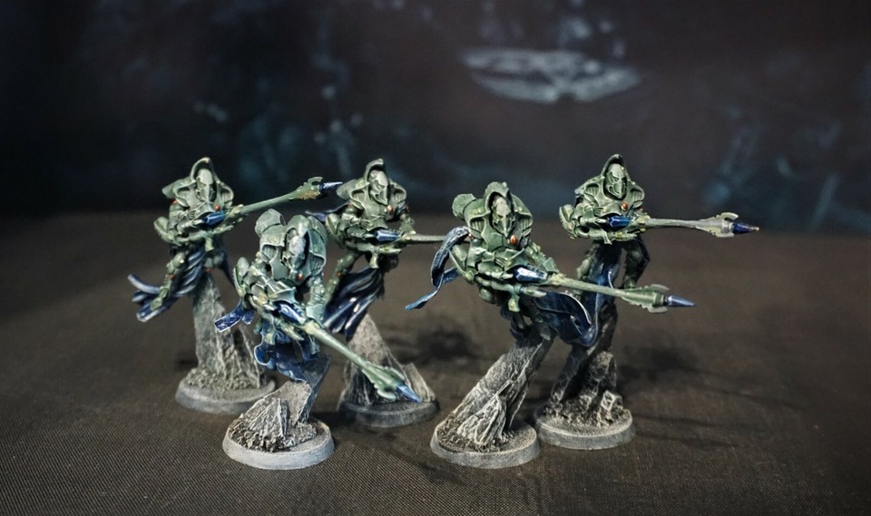 Shadow Spectres Aspect Warrior Squad painted Warhammer 40k Craftworlds ...