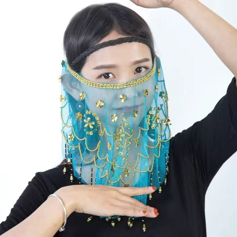 Women Exotic Tassel Costume Mask Belly Dance Face Veil Hanfu ...