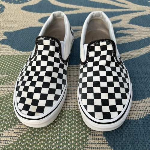 Vans Off The Wall 721356 Checkered Black White Slip-On Sneakers Size M ...